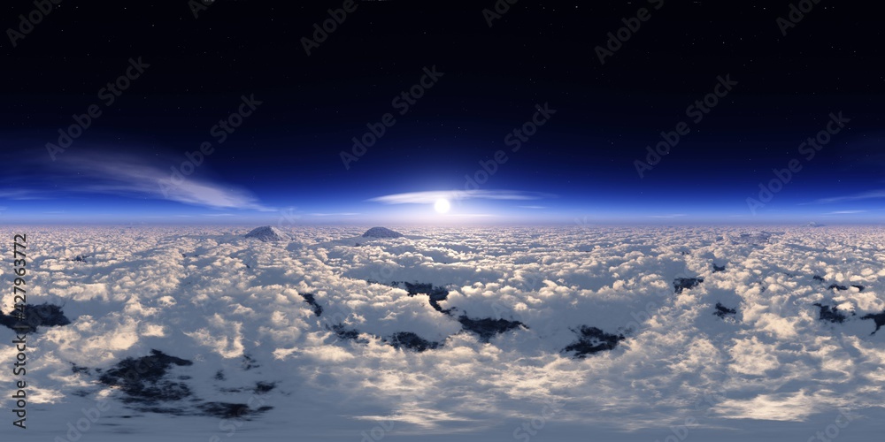 Panorama of clouds, HDRI, environment map , Round panorama, spherical ...