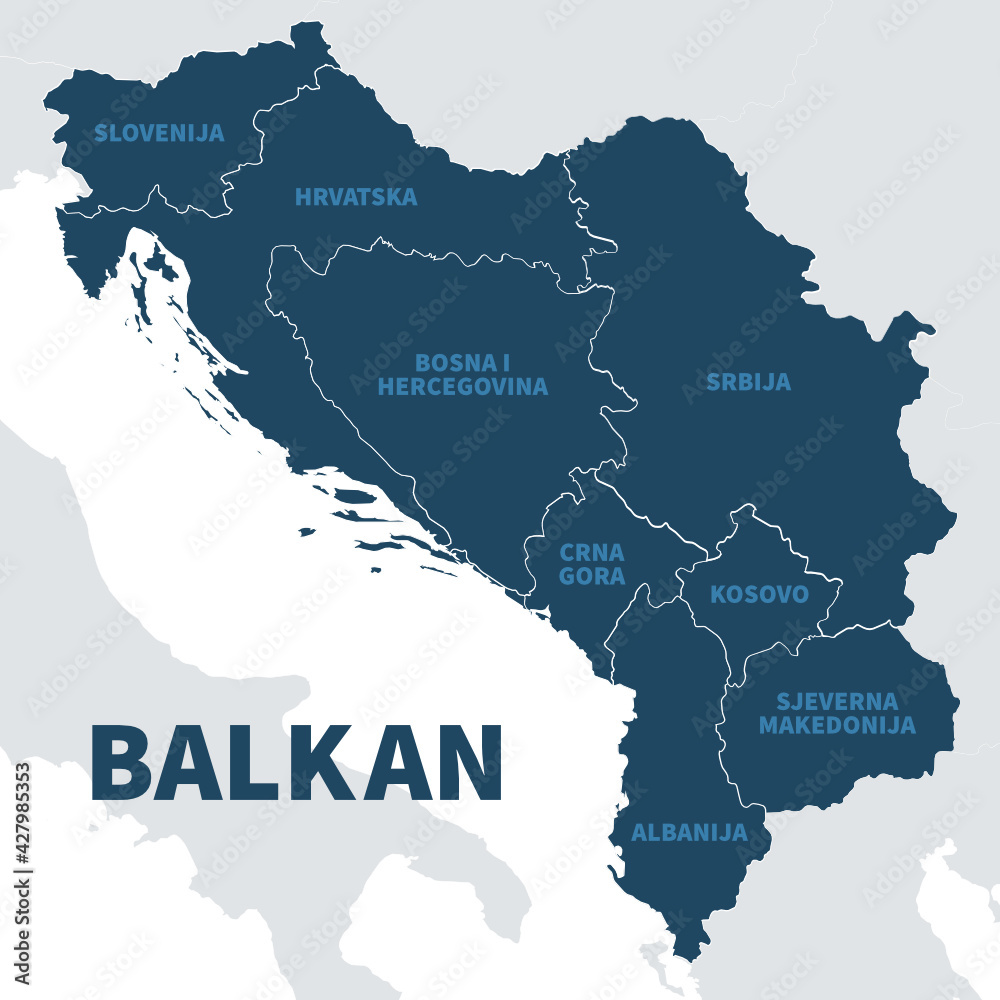 Balkan Map - Vector Stock Vector | Adobe Stock