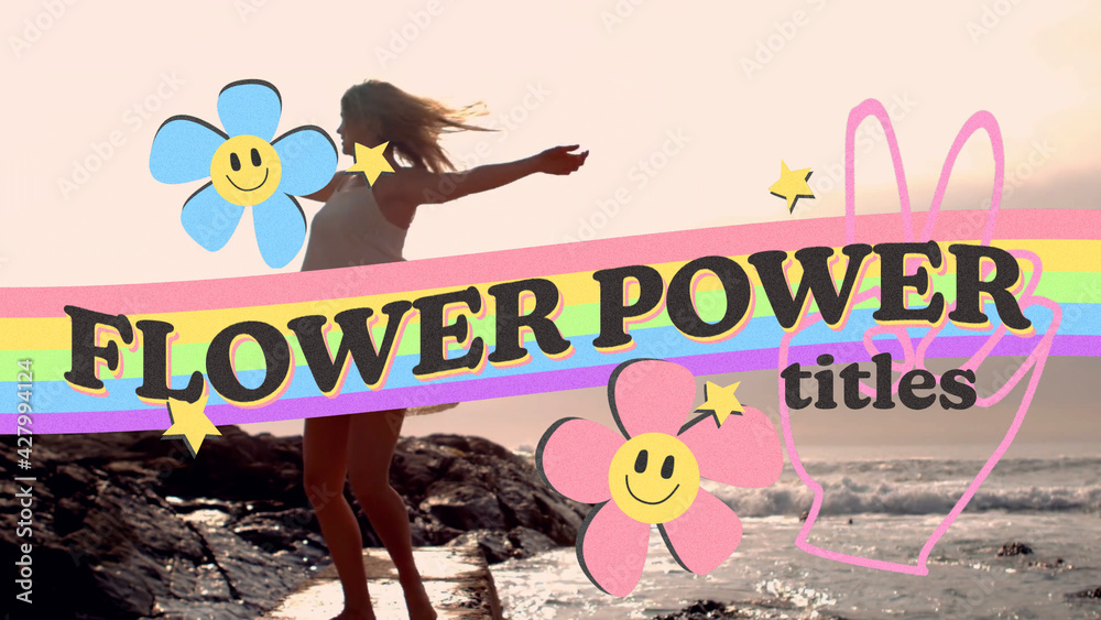 Flower Power Titles Stock Template | Adobe Stock