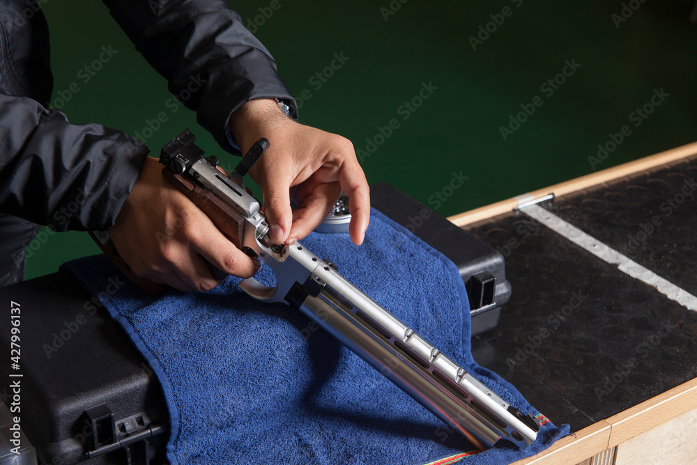loading the air pistol pellet.pistol is ready for shot when the pellets ...