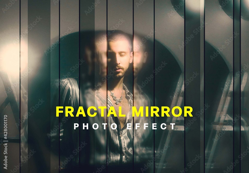 Fractal Mirror Photo Effect Mockup Stock Template | Adobe Stock