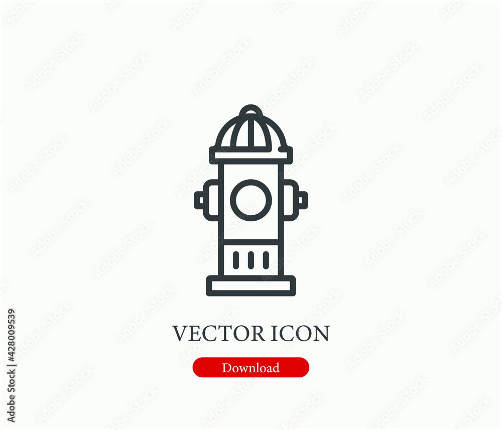 Hydrant vector icon. Editable stroke. Linear style sign for use on web ...
