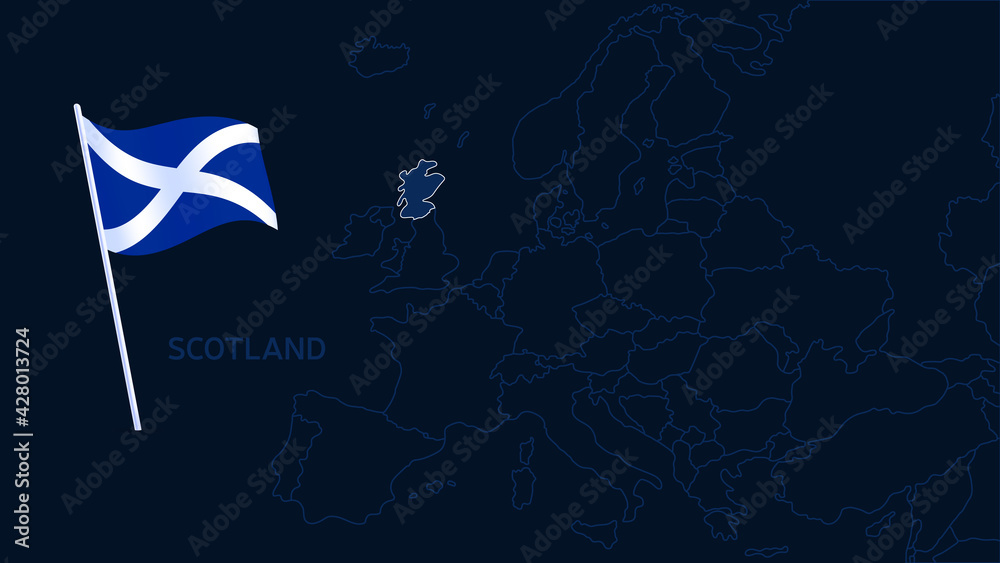 scotland on europe map vector illustration. High quality map Europe ...
