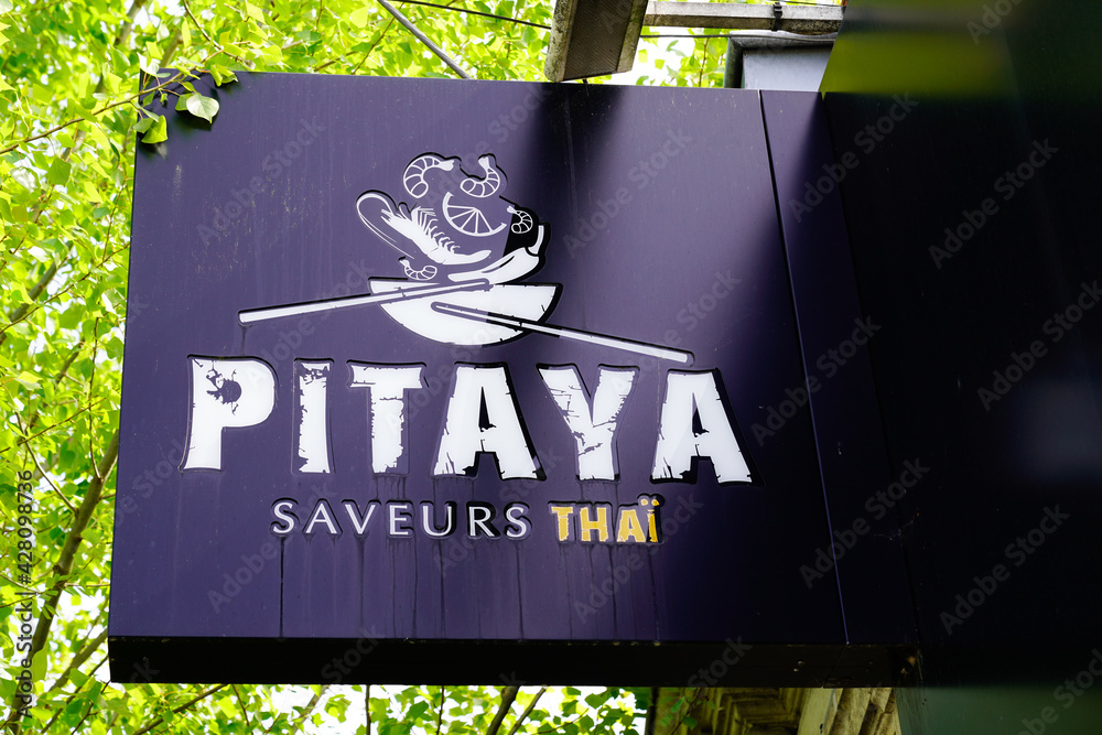 pitaya sign logo and brand text restaurant french leader in thai street ...