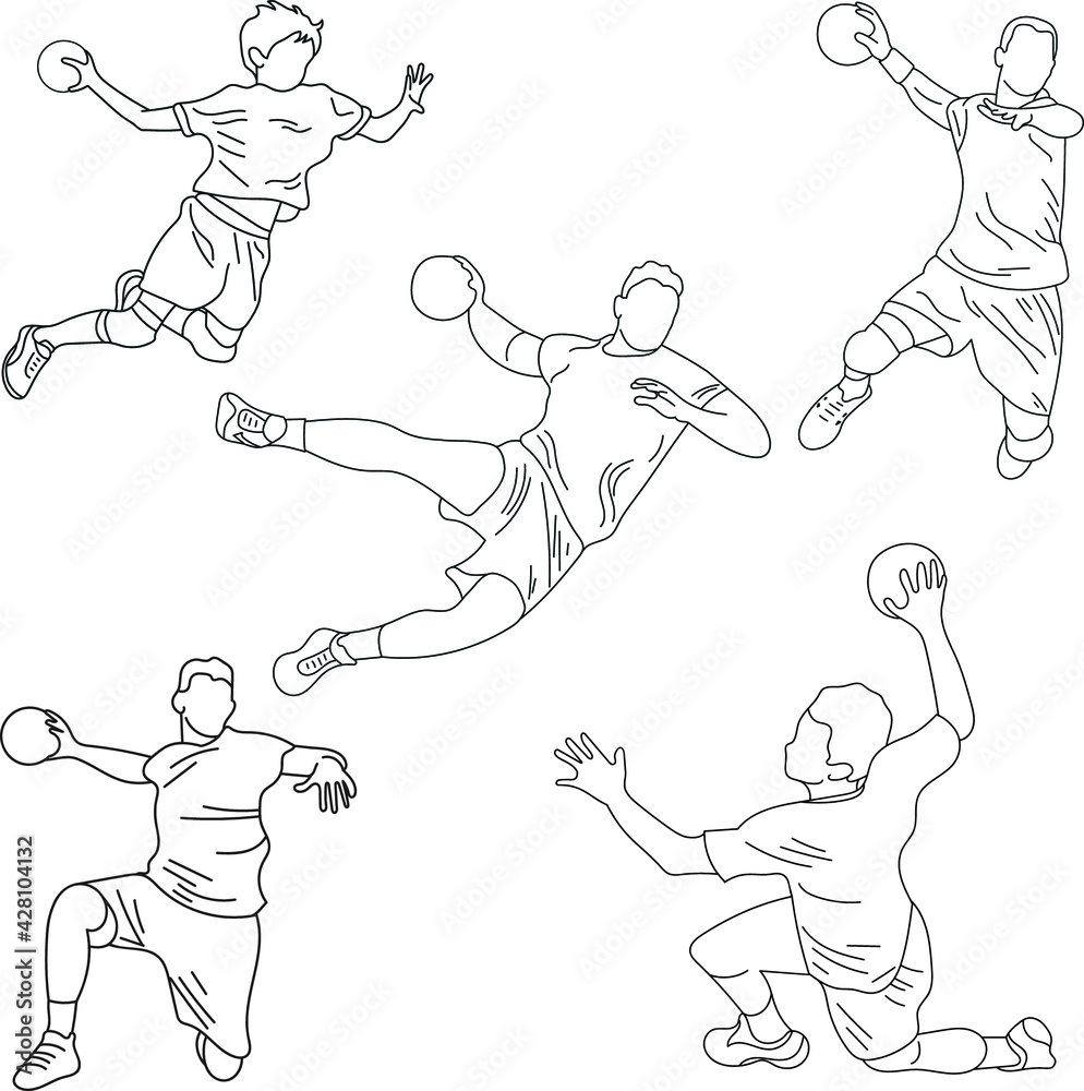 Dessin illustration Handball player Stock Vector | Adobe Stock