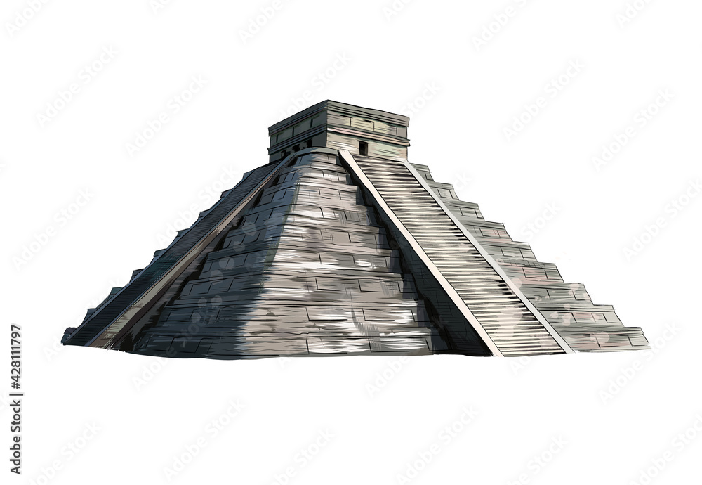 Mayan Temple Drawing