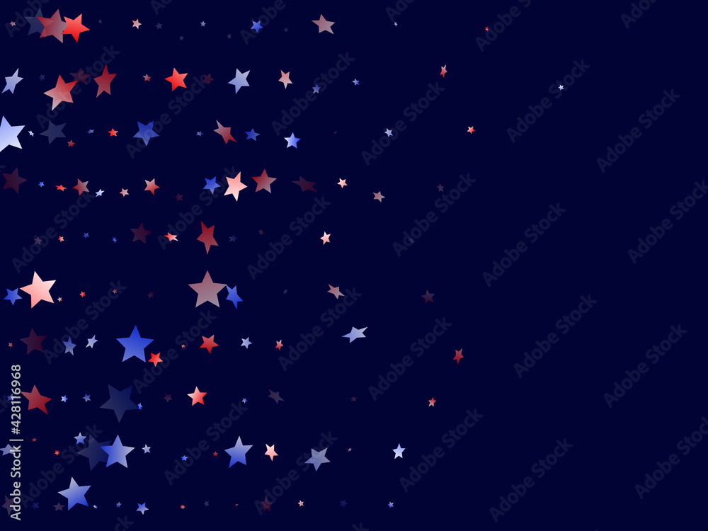 Flying red blue white star sparkles vector american patriotic ...