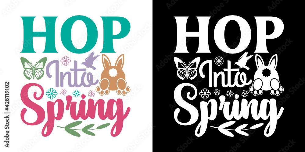 Hop Into Spring SVG Cut File | Birds Svg | Butterfly Svg | Bunny ...