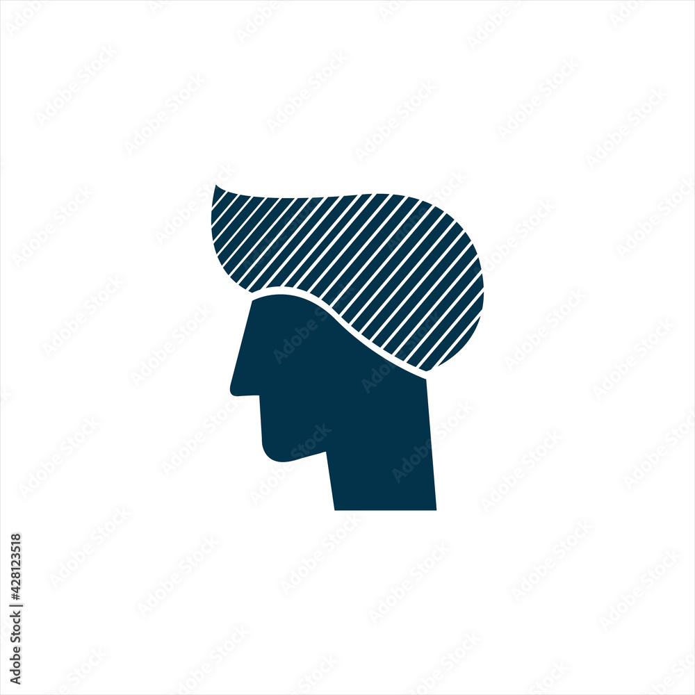 Vector Illustration Of Man.Logo Male Face On White Background. Man Icon ...