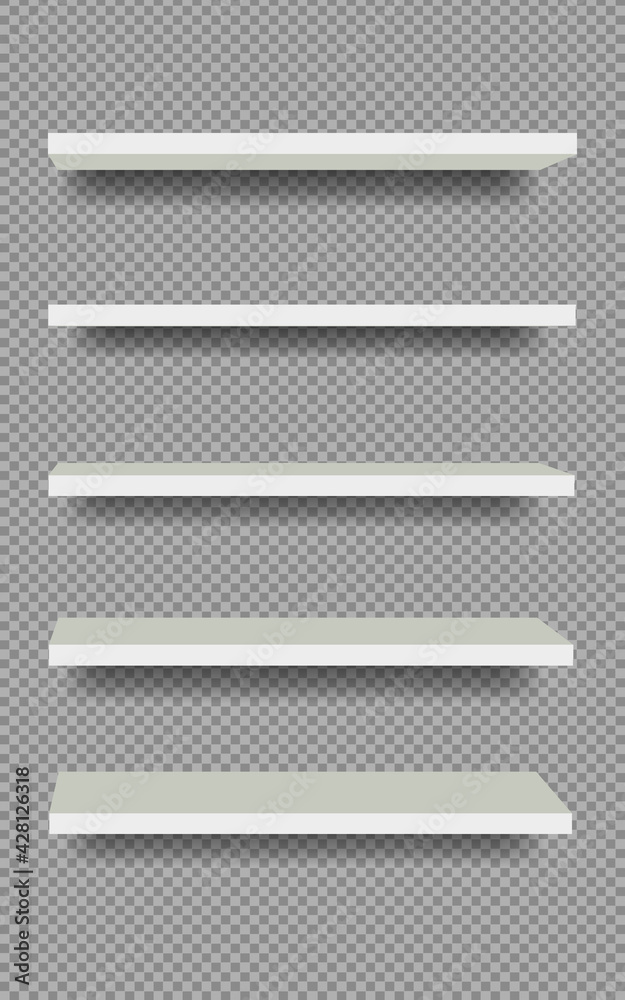 white shelf on a transparent background. Isolated vector object Stock ...