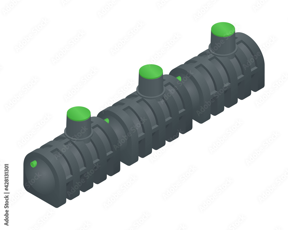 Vector illustration plastic septic tank isolated on white background ...