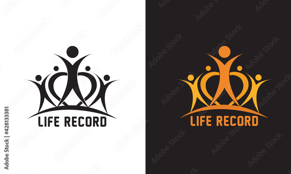 Vector set of people logos. Human life record man community, social ...