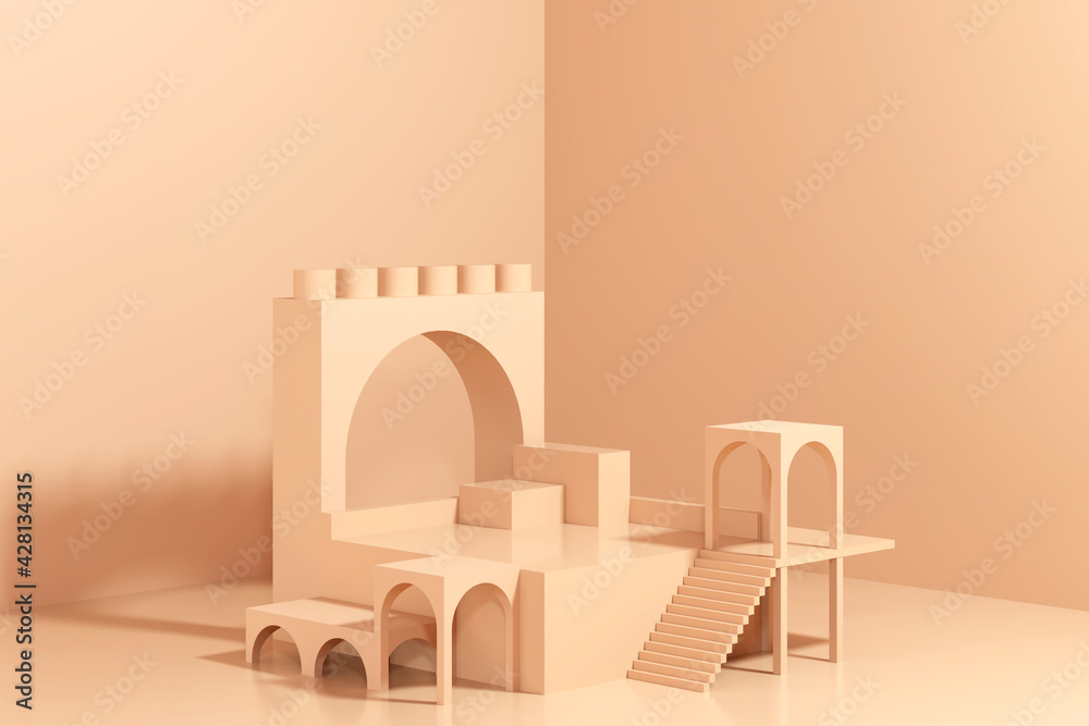 Geometric plane design, 3D rendering of the scene Stock Illustration ...