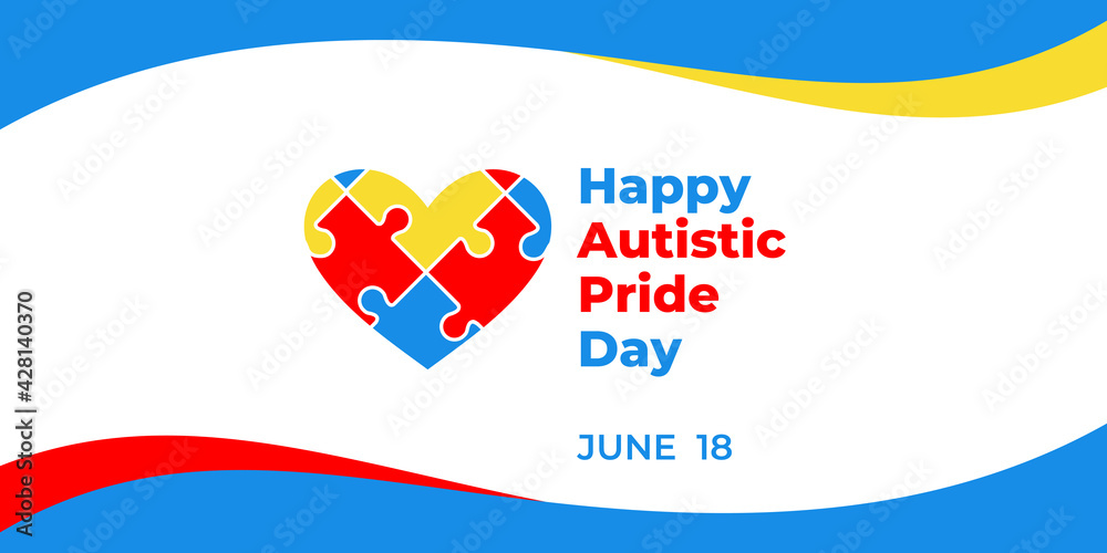 Autistic pride day. Vector web banner for social media, poster, card ...