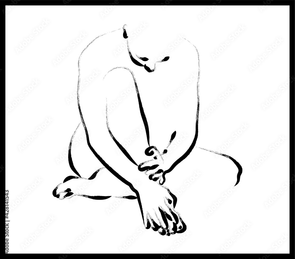 Human sketch drawing. Vector poster. Living room poster, wall ...