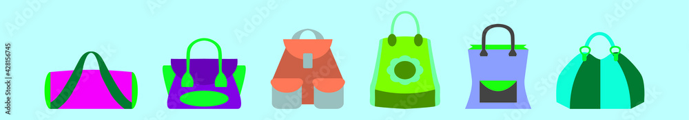set of bag cartoon icon design template with various models. vector ...