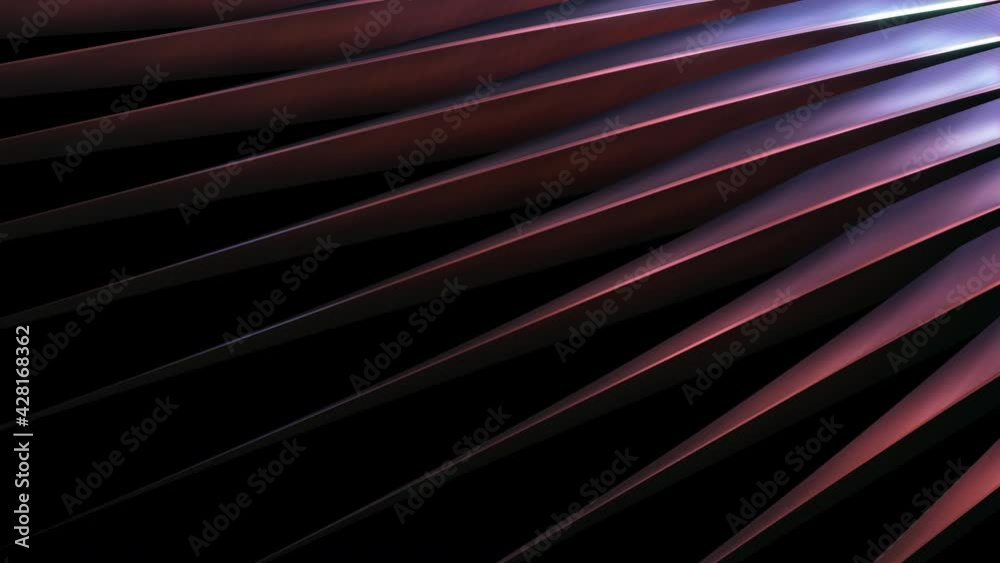 Abstract 4K dark chrome metal looping background with reflecting of ...