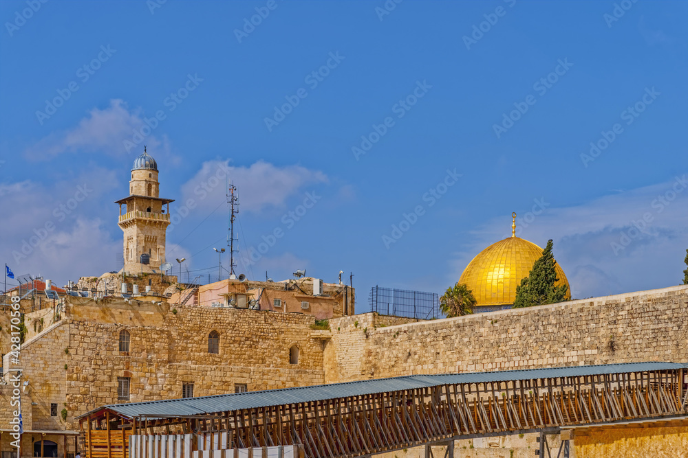 Dome Of The Rock And Al Aqsa Mosque On The Temple Mount, Jerusalem ...