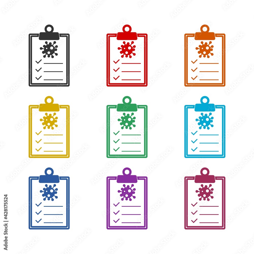 Medical lab analysis form list with COVID-19 coronavirus test results ...