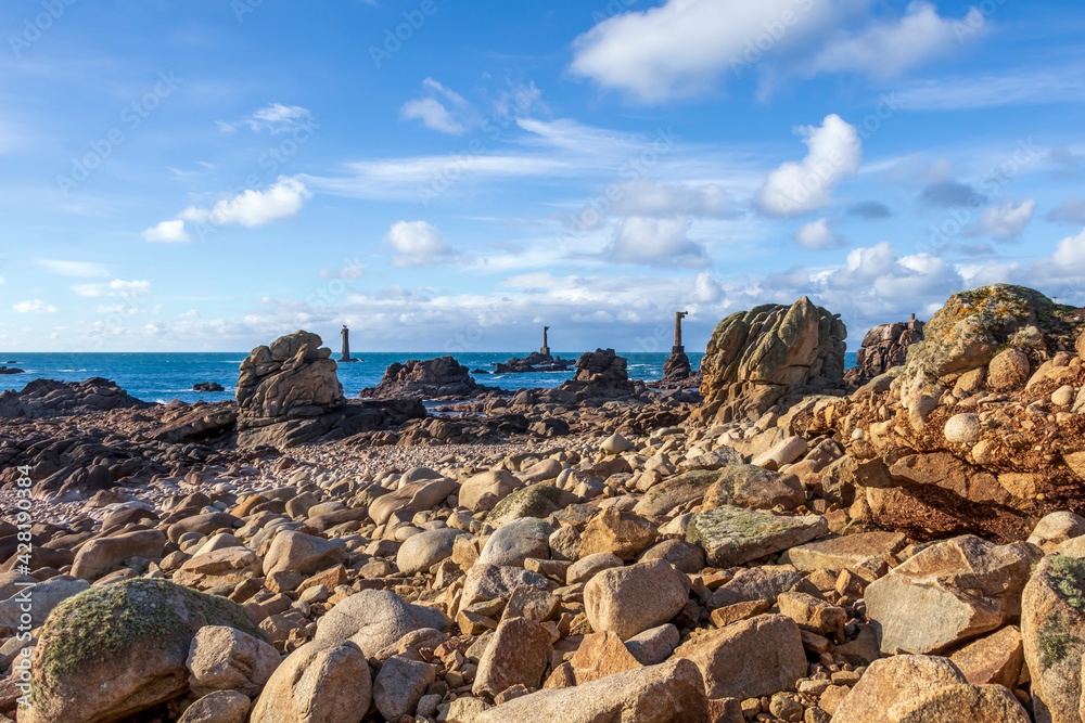 French coast lighthouses, The Phare de Nividic lighthouse on Ouessant ...