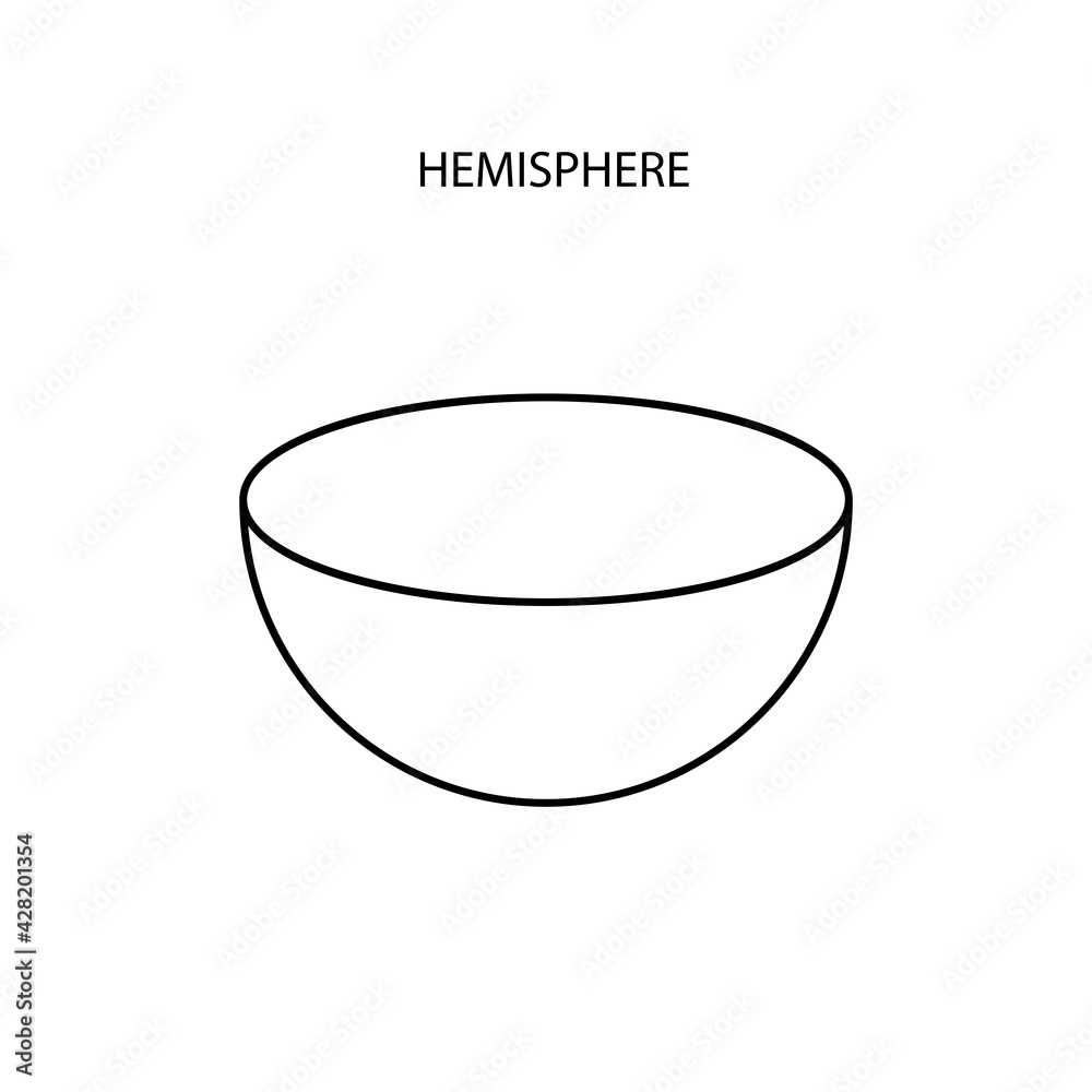 Vector black linear hemisphere for game, icon, package design, logo ...