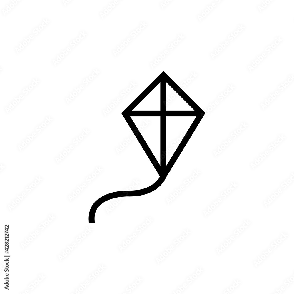 Kite line icon, outline vector sign, linear style pictogram isolated on ...