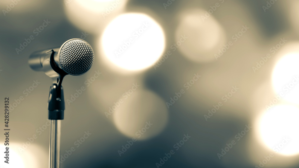 Microphone Public speaking backgrounds, Close-up the microphone on ...