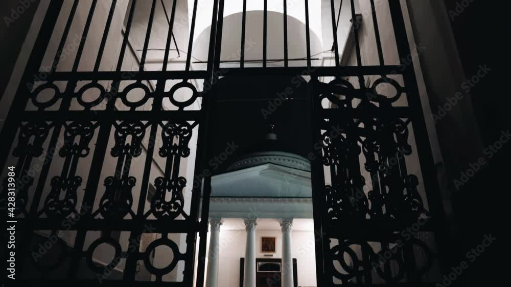 Shooting the entrance to the temple at night. The temple is located ...