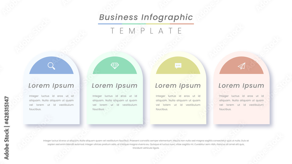 Infographic label design with icons and 4 options or steps ...