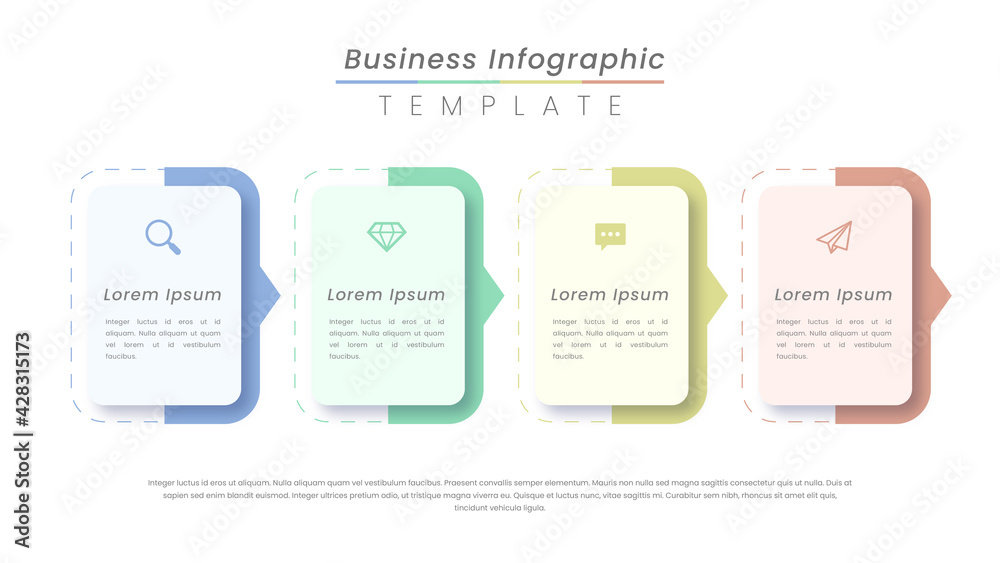 Infographic label design with icons and 4 options or steps ...