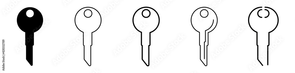 Vector Key Icon Set , isolated on white background Stock Vector | Adobe ...