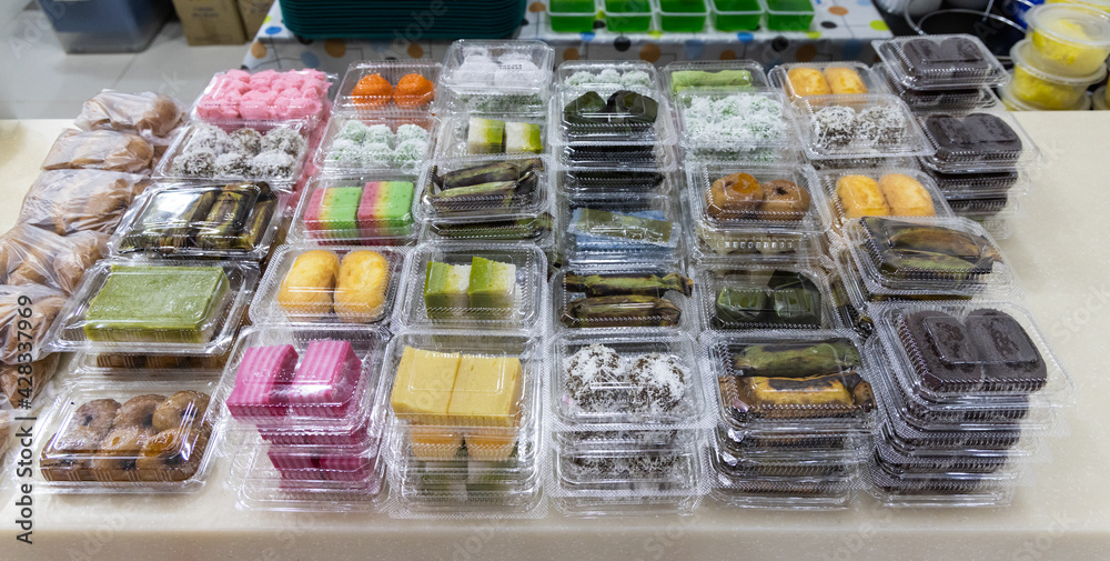 Assorted sweet nyony kueh kuih for iftar or buka puasa by muslim in ...