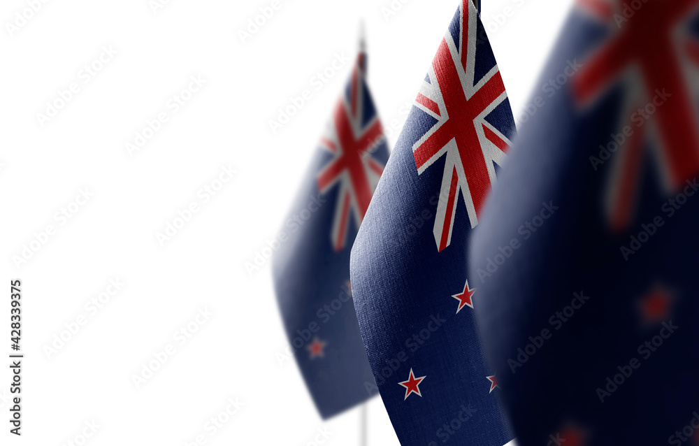 Small national flags of the New Zealand on a white background Stock ...