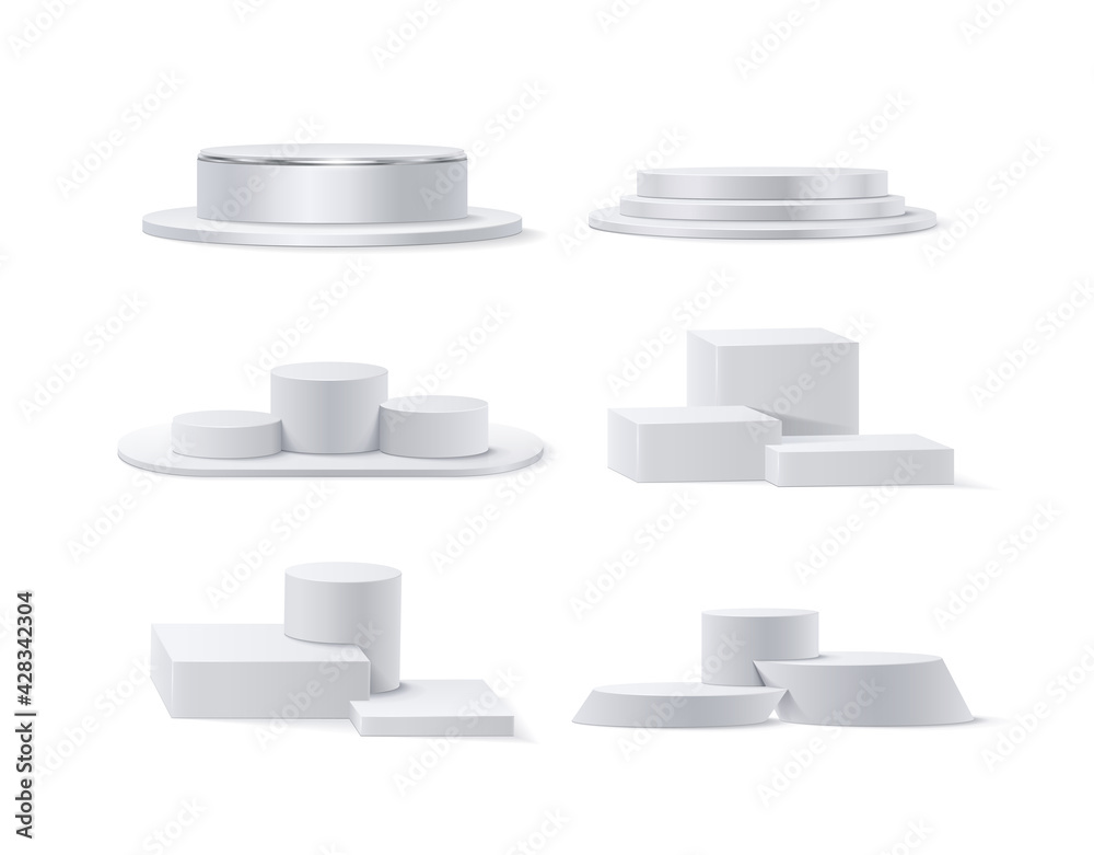 White Podium Colltection for Product Display, Winner. Abstract ...