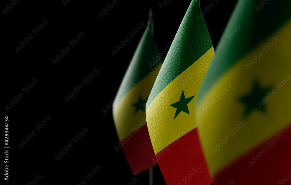 Poster Small national flags of the Senegal on a black background – Wall ...