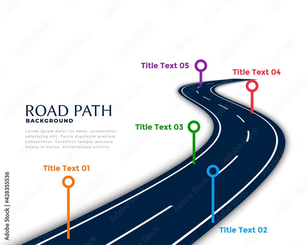 winding road infographic template with milestone points Stock Vector ...