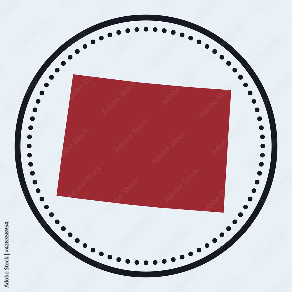 Colorado round stamp. Round logo with us state map and title. Stylish ...