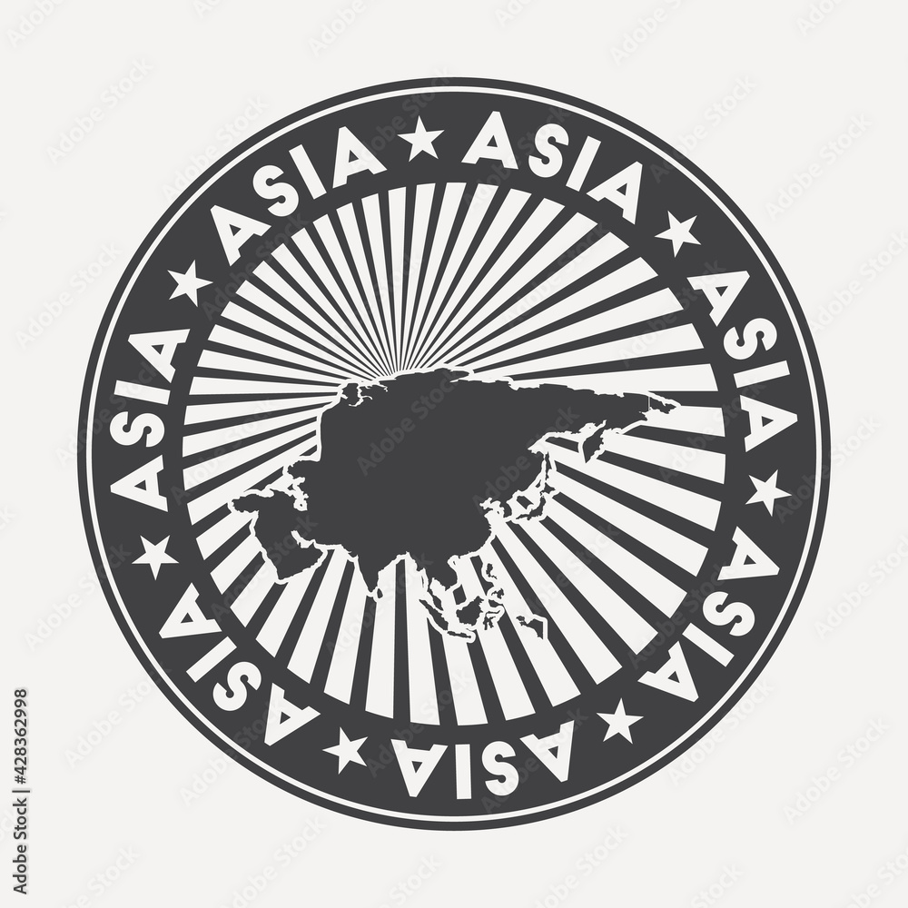 Fototapeta Hampton i Marynistyczny Asia round logo. Vintage travel ...