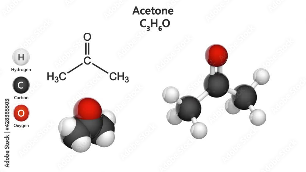 Structural chemical formula and molecular structure of acetone. Formula ... Structural chemical formula and molecular structure of acetone. Formula ...
