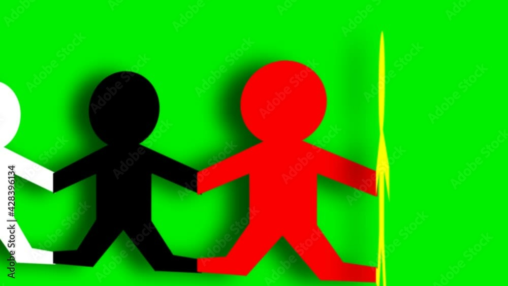 ANIMATED PAPER CHAIN PEOPLE Cut out people paper chain.2D animation.On ...