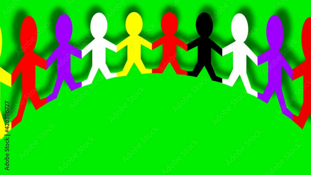 ANIMATED PAPER CHAIN PEOPLE Cut out people paper chain.2D animation.On ...