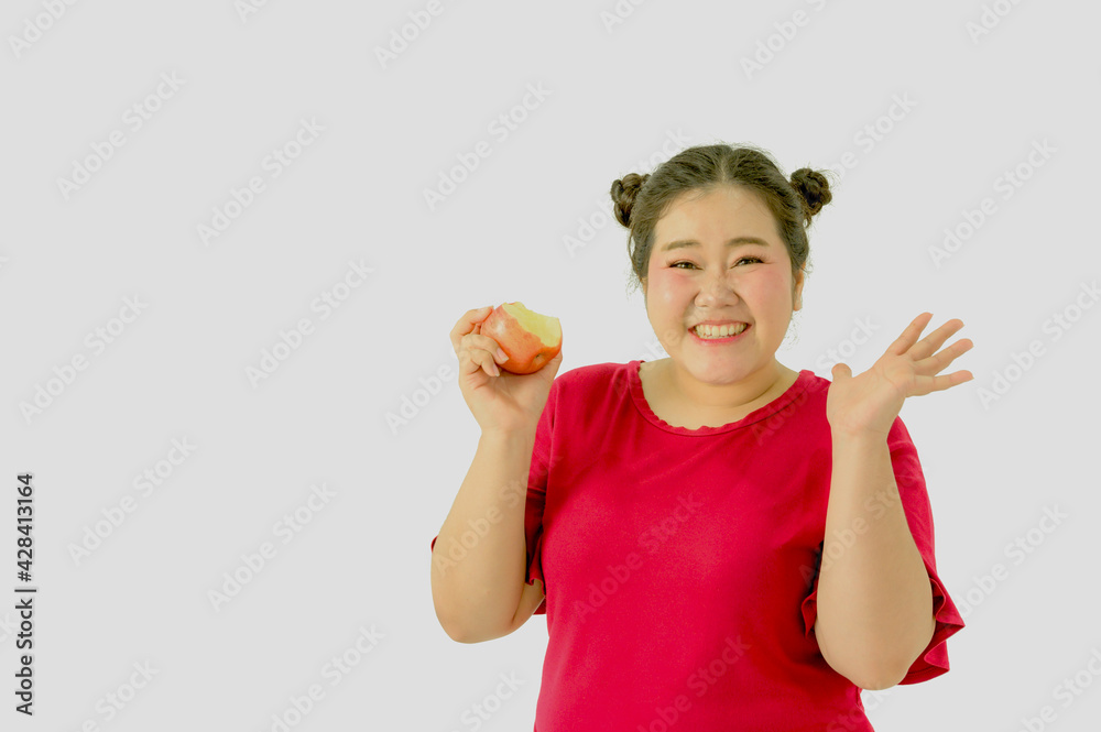 Asian obese women are overweight. With various emotions for herself ...