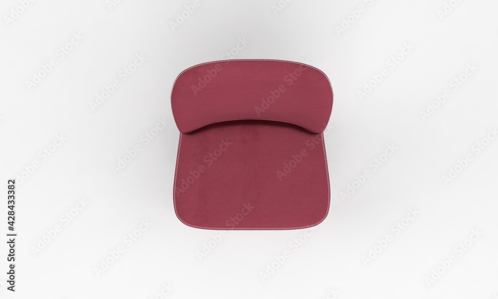 Top view of a red soft chair on a white plain background Stock Photo ...