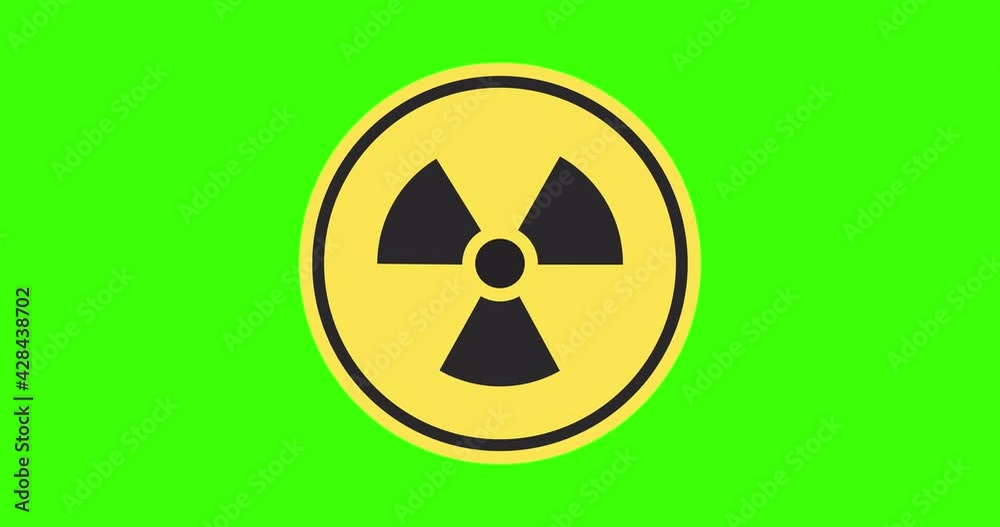 Nuclear sign animation. Radiation hazard warning. Propeller sign ...