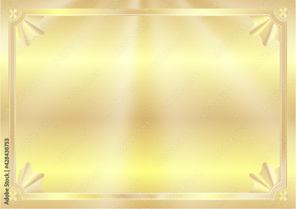 Certificate diploma template. Golden gradient vector stock background ...