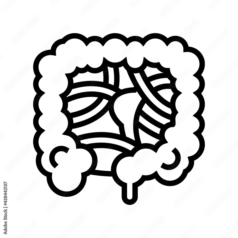 intestinal obstruction disease line icon vector. intestinal obstruction ...