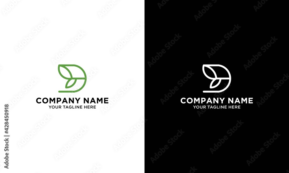 Letter D Green Logo Design Template Element Stock Vector | Adobe Stock