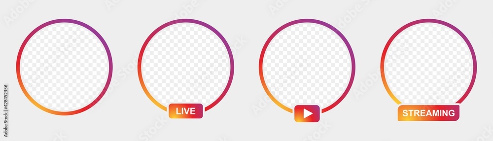Live Instagram stories Icon , frame Live stories user video streaming ...