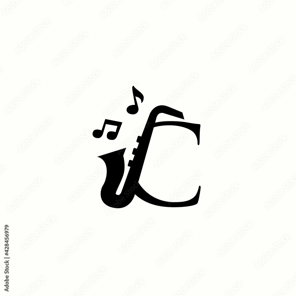 logo letter c with icon jazz music vector design Stock Vector | Adobe Stock