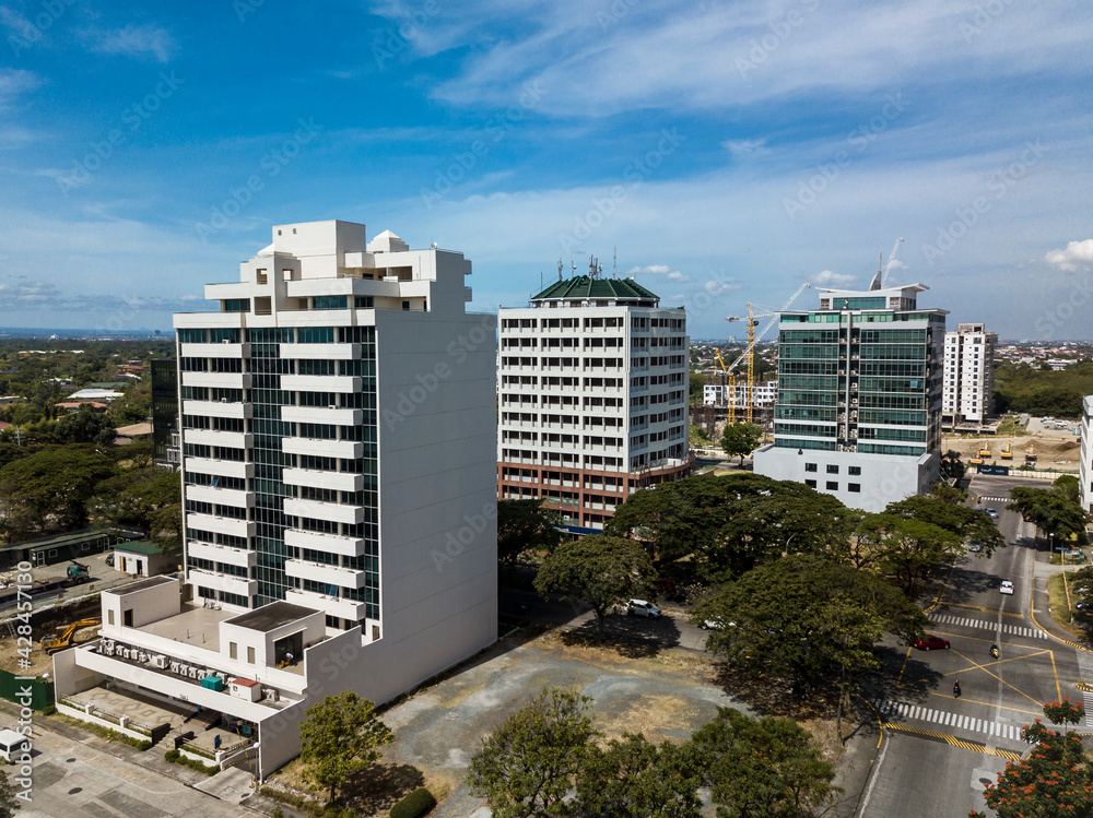 Alabang, Muntinlupa, Philippines - Aerial of mid-rise office buildings ...